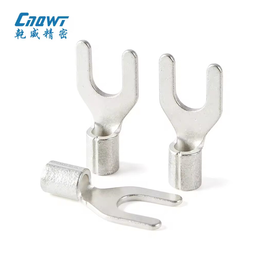 SNB Non-Insulated Naked Crimp Connector Locking Fork Spade Terminal for ...